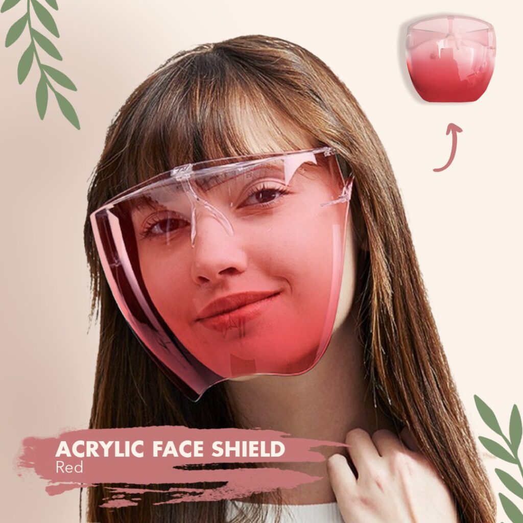 Acrylic Face Shield Light Red - Curate