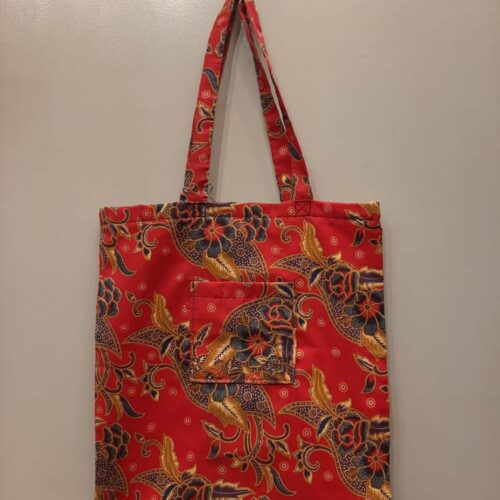 Batik Tote Bag Floral Red - Curate