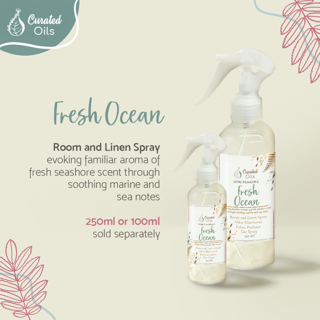 Curated Oils Freash Ocean Room And Linen Spray 250ml - Curate